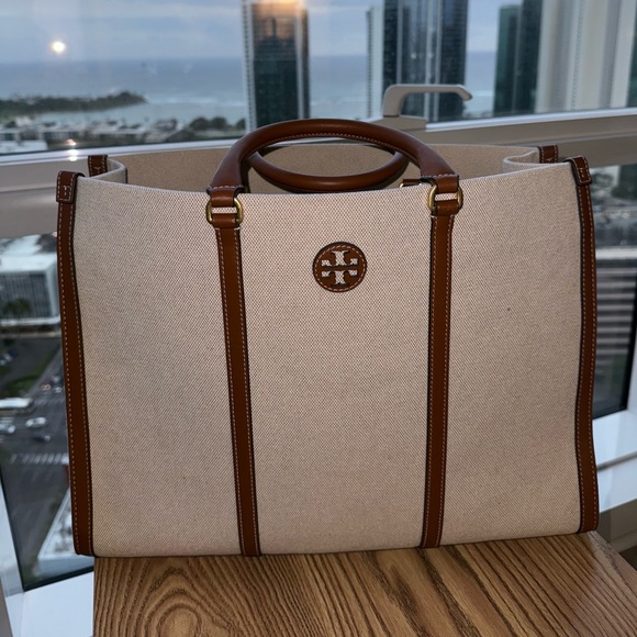 Tory Burch | Bags | Tory Burch Blake Jumbo Canvas Tote Bag | Poshmark